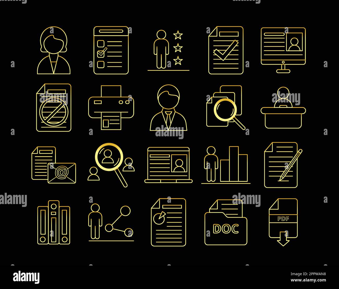 Resume line icon Stock Vector Images - Alamy