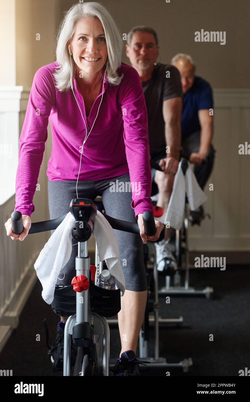 Spinning only gets better with age like fine wine. a group of seniors ...