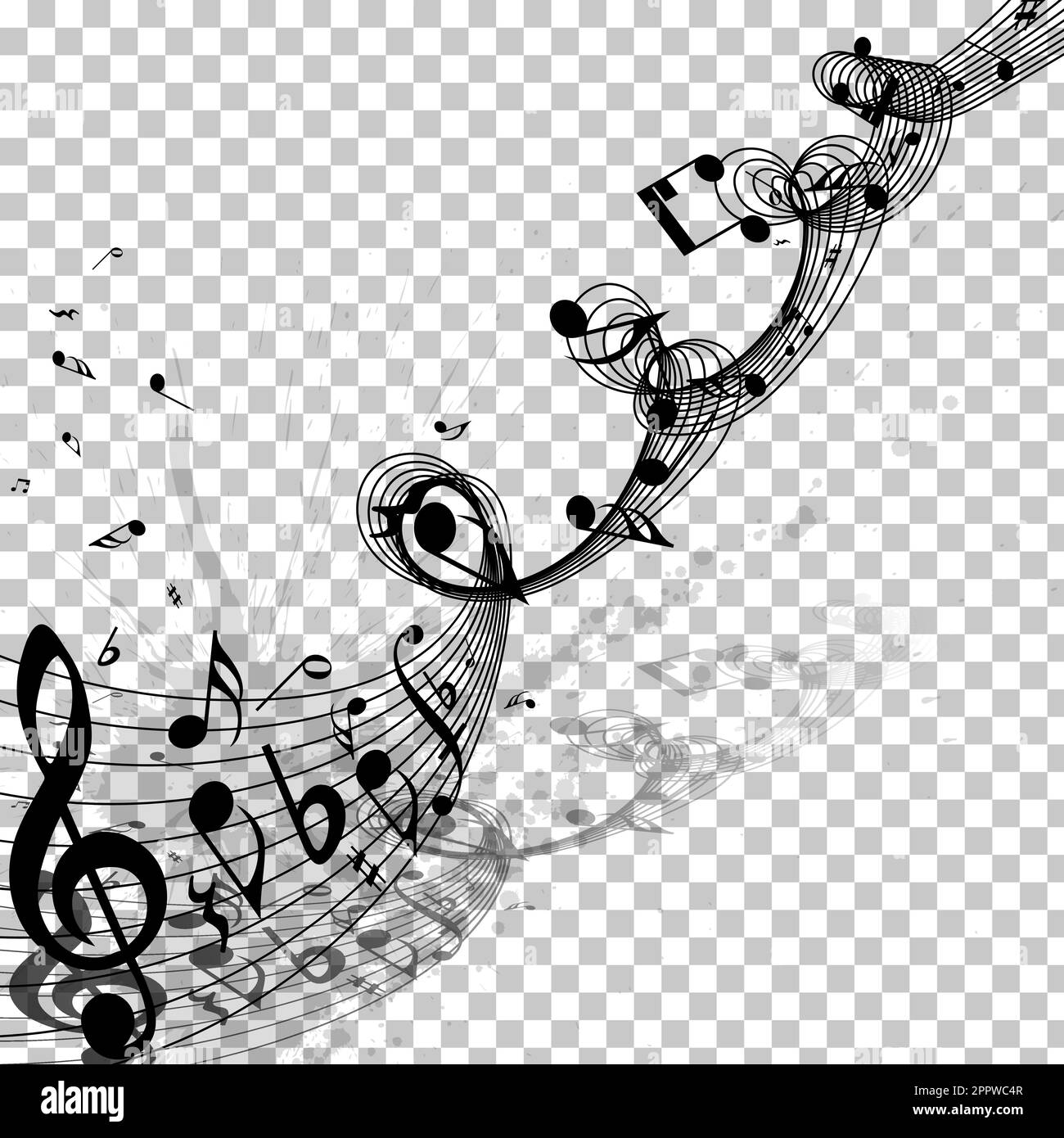 Grunge Musical Notes Design Stock Vector Image & Art - Alamy