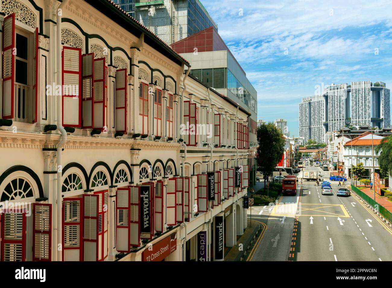 Traditional old colonial architecture and modern new buildings enrich ...