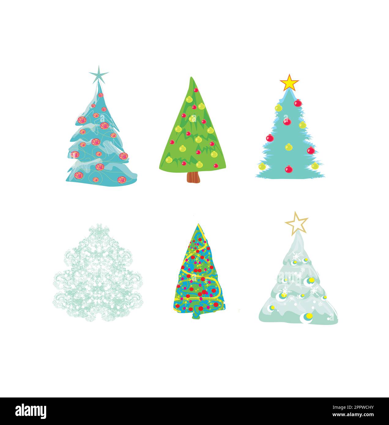 Christmas tree set Stock Vector Image & Art - Alamy