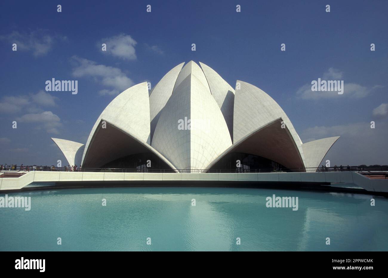 the architecture of the Lotus Temple in the city of New Delhi in India ...