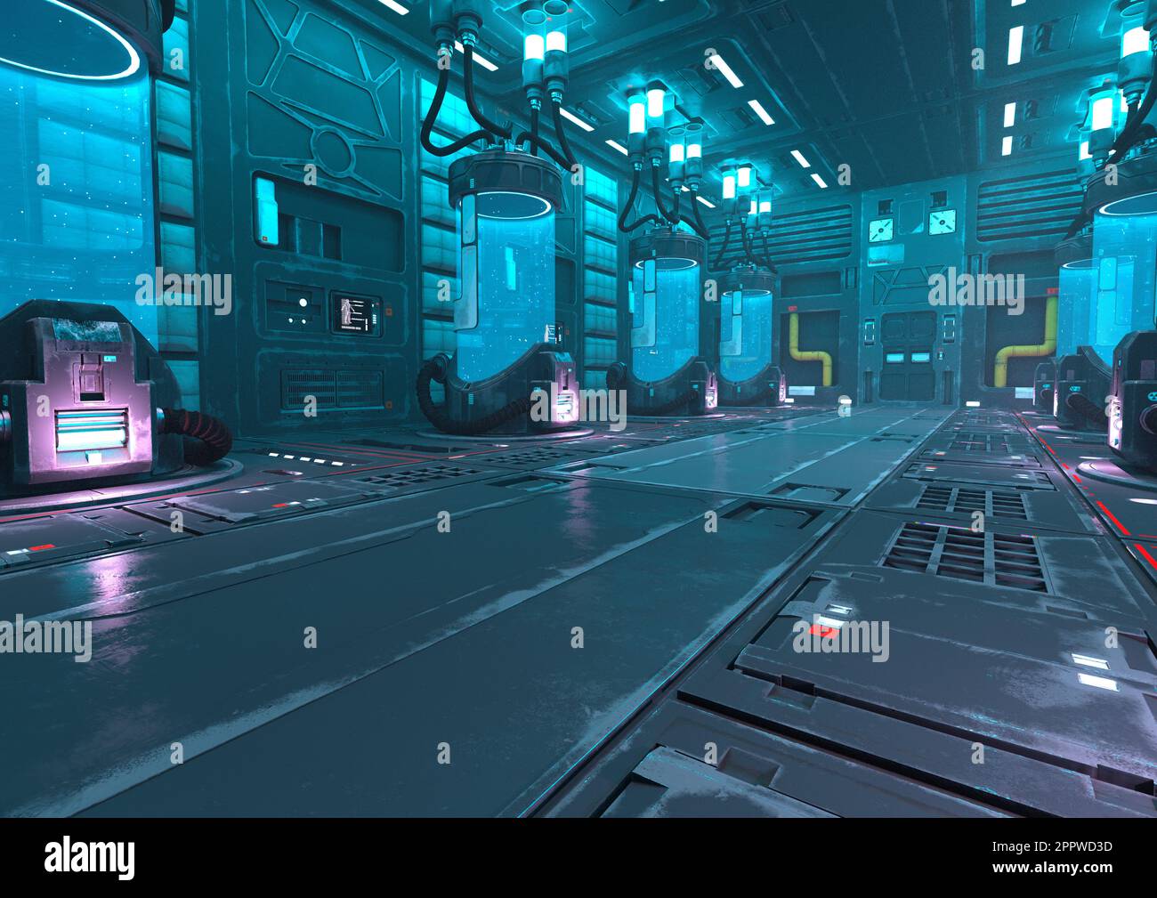 3D rendering of a science fiction clone room Stock Photo - Alamy