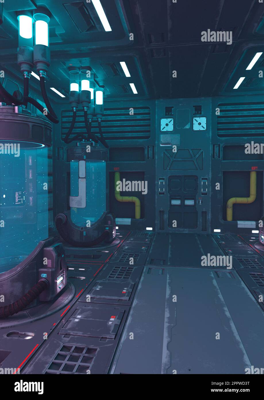 3D rendering of a science fiction clone room Stock Photo - Alamy