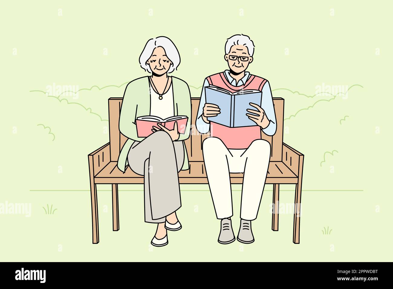 Couple reading together Stock Vector Images - Alamy