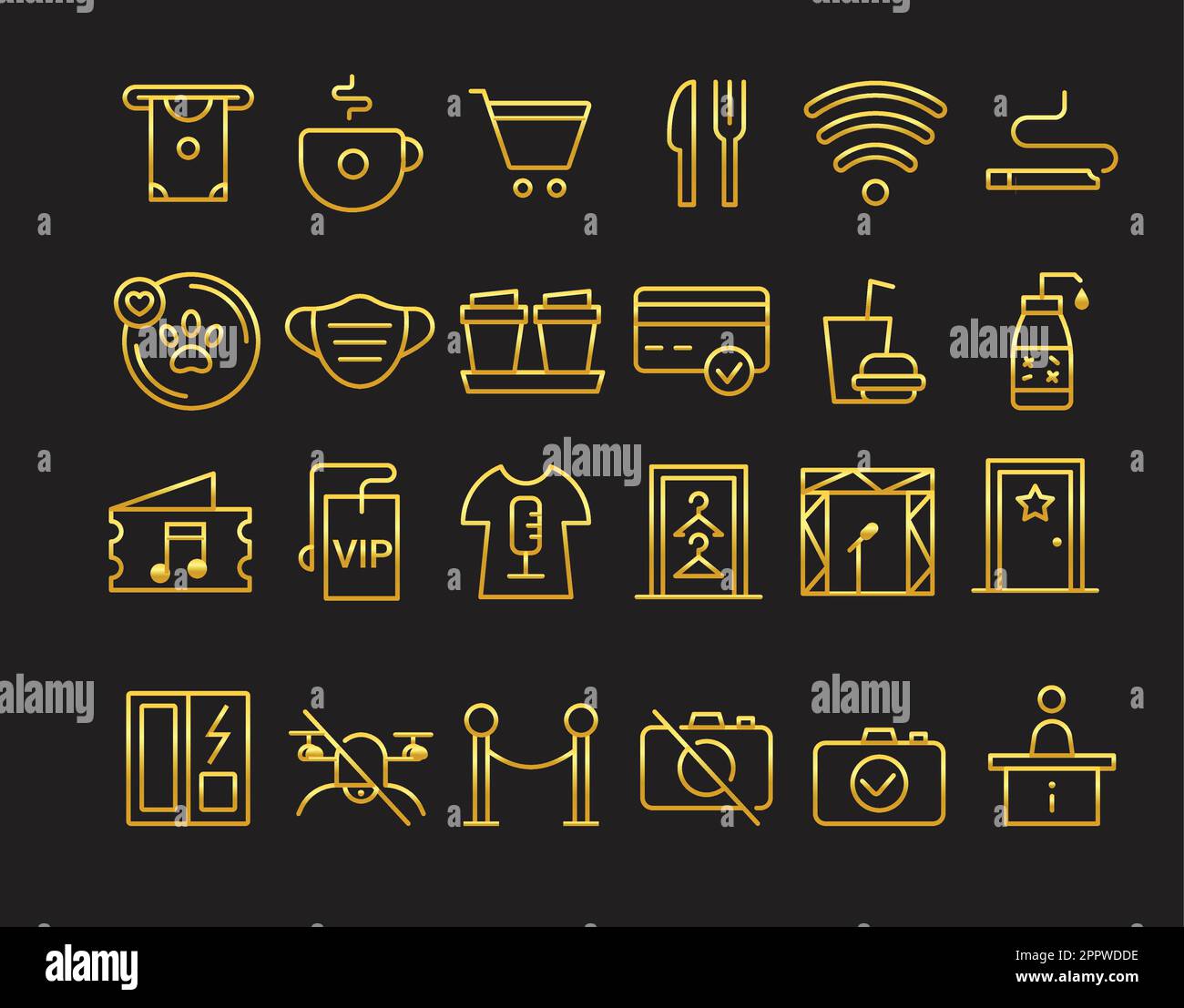 Gold wayfinding icons set Stock Vector Image & Art - Alamy