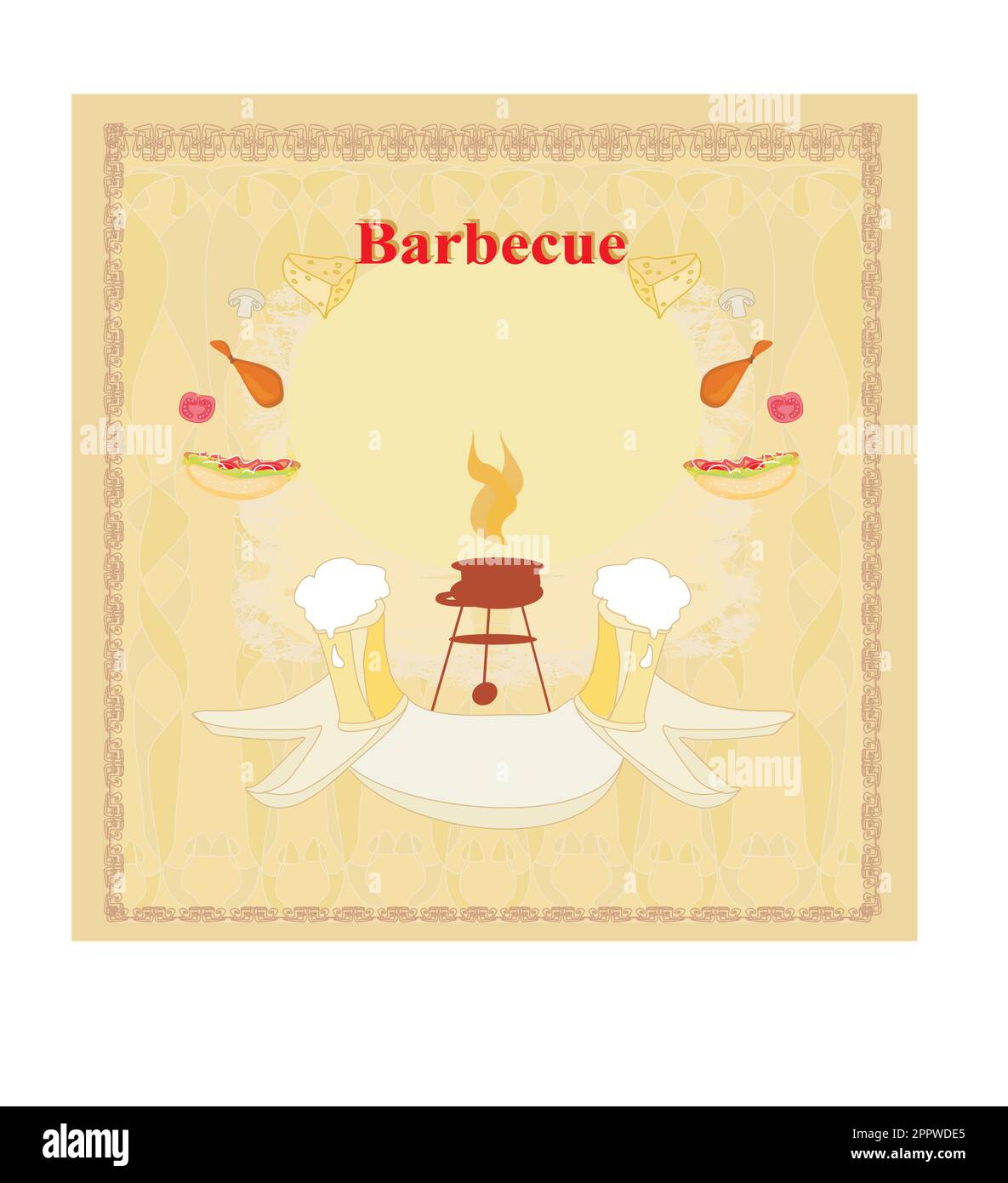 Vintage Barbecue Party Invitation Stock Vector Image & Art - Alamy
