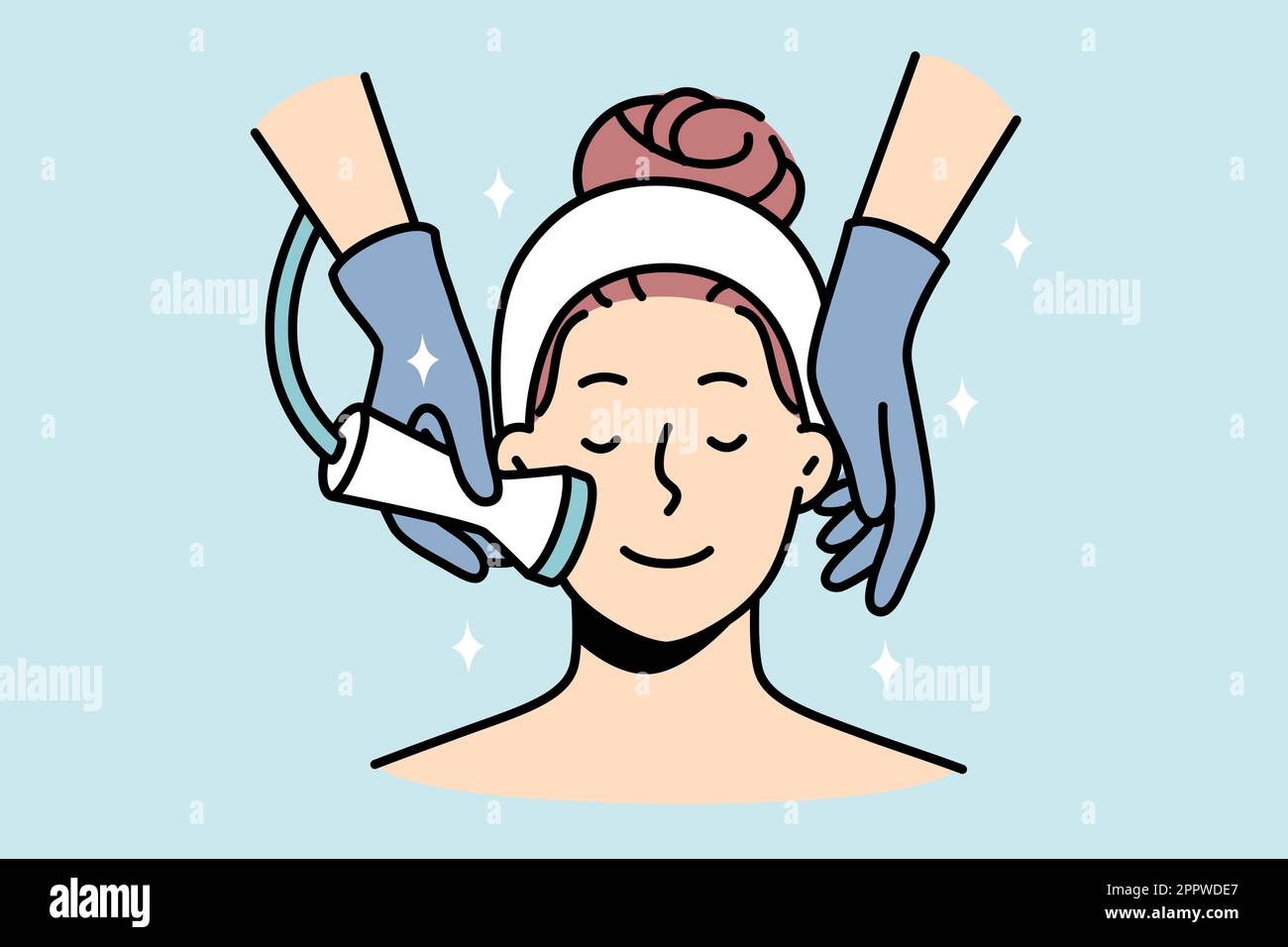 Skincare young woman face Stock Vector Images - Alamy