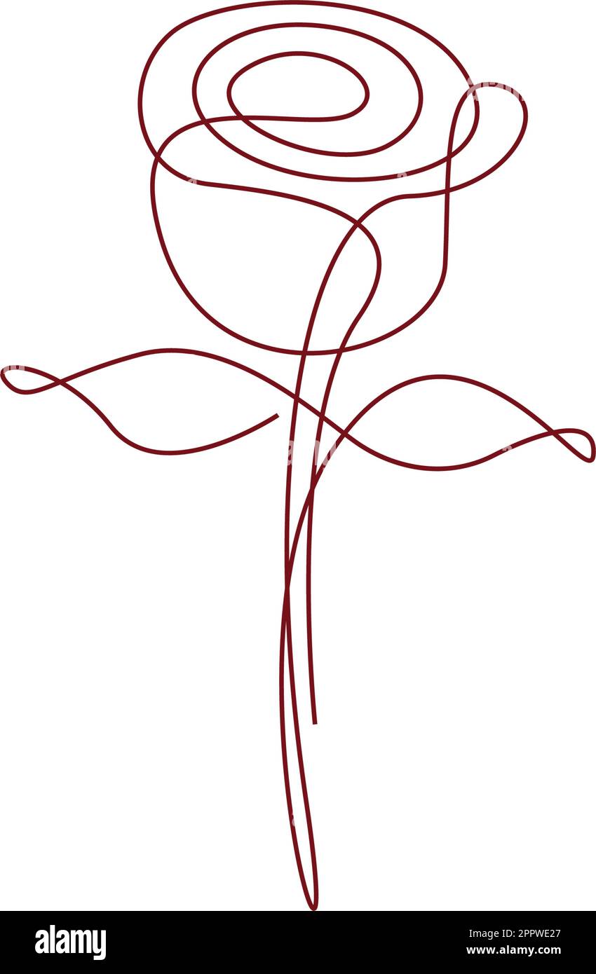 Red rose line art design illustration Stock Vector Image & Art - Alamy