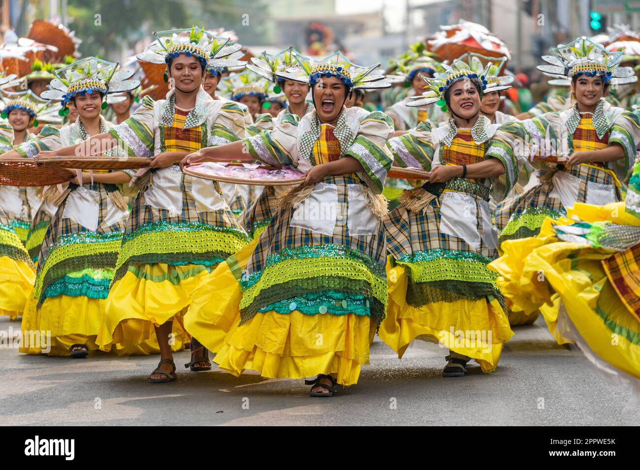 A group of dancers from the in traditional clothes displaying a vibrant ...