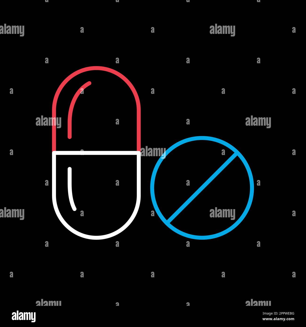 Tablets and pill vector icon on black background. Medical sign Stock ...