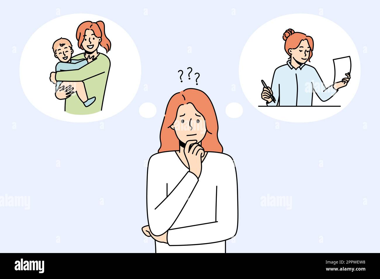 Confused woman choose between work and family Stock Vector Image & Art ... Confused woman choose between work and family Stock Vector Image & Art ...