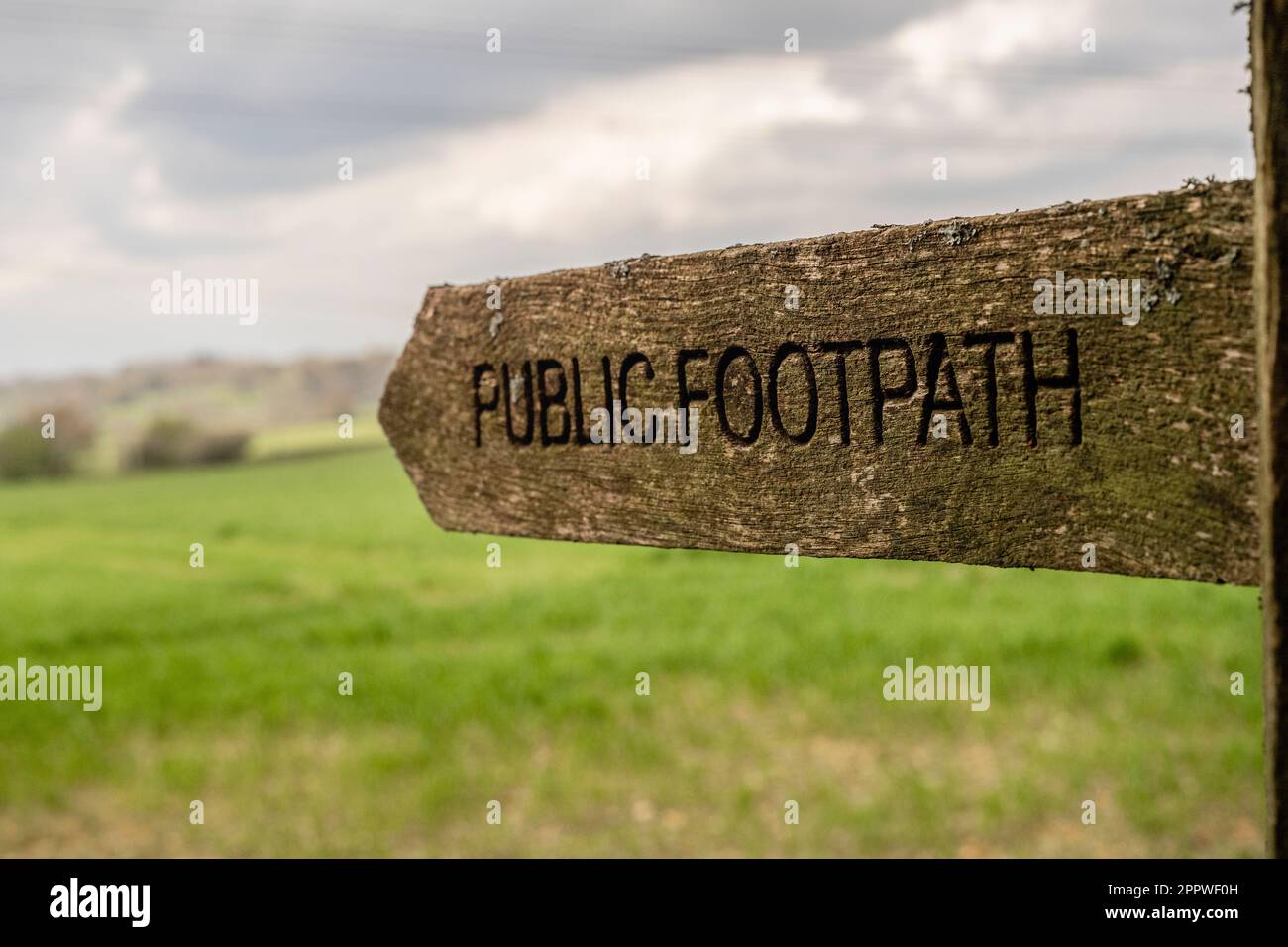 Public footpath signage, Sign posts in the forest Stock Photo - Alamy