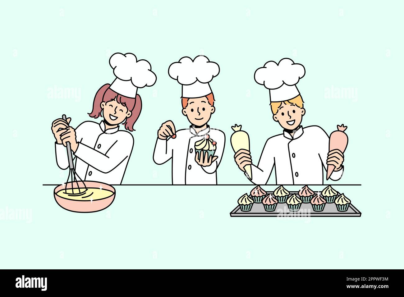 Pastry chef preparing dessert cooking Stock Vector Images - Alamy