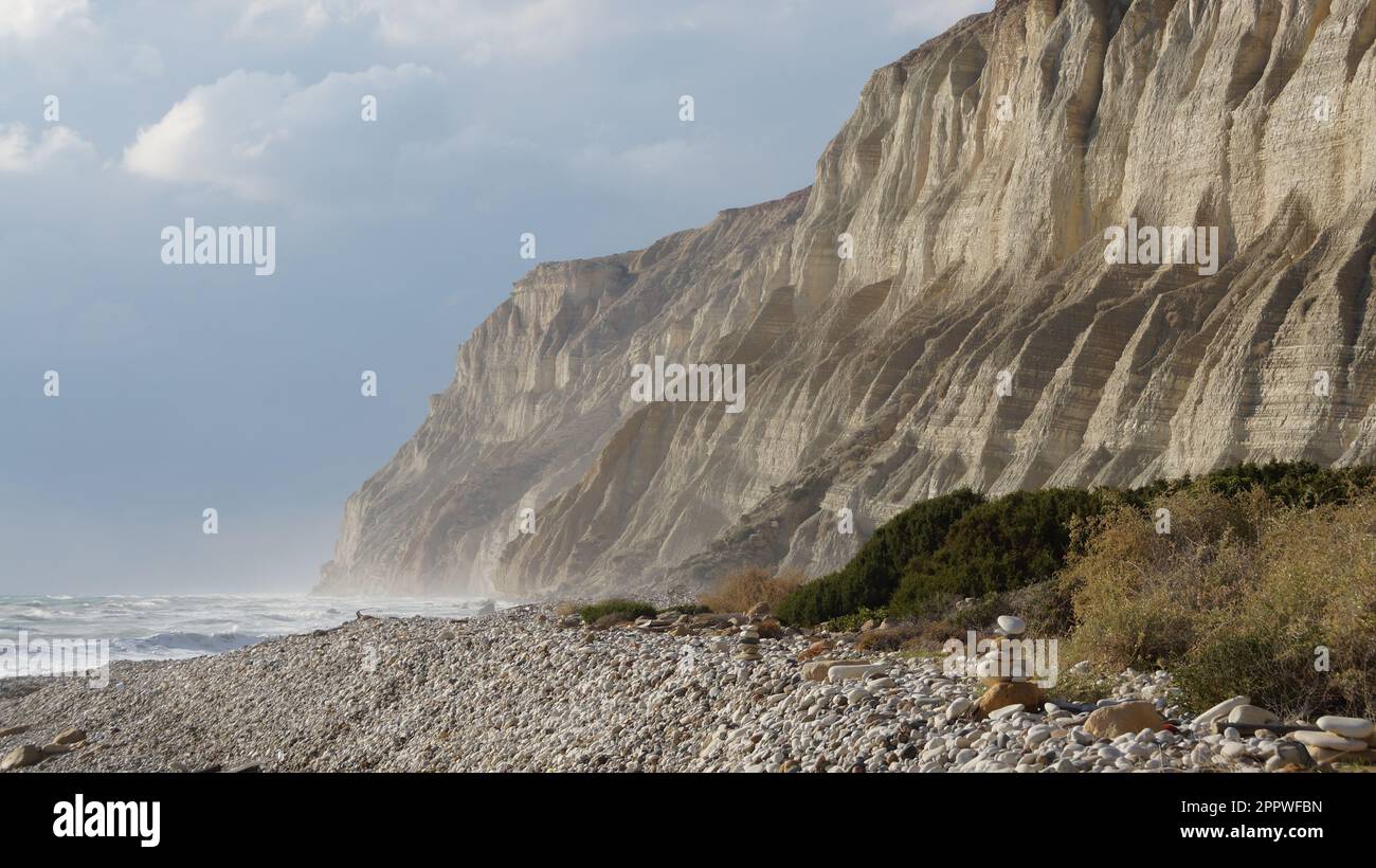 Wild cliffs on the south coast in Cyprus Stock Photo - Alamy