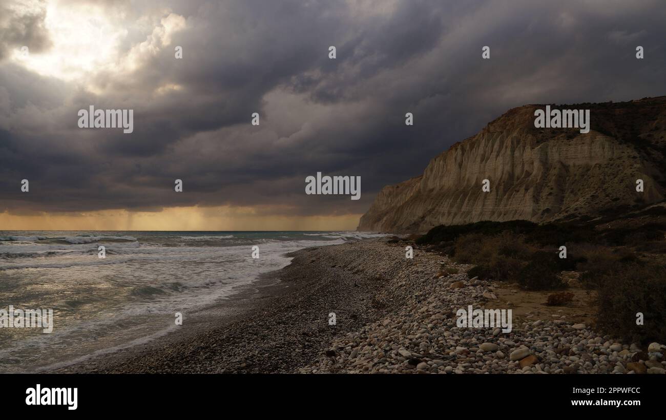 Wild cliffs on the south coast in Cyprus Stock Photo - Alamy