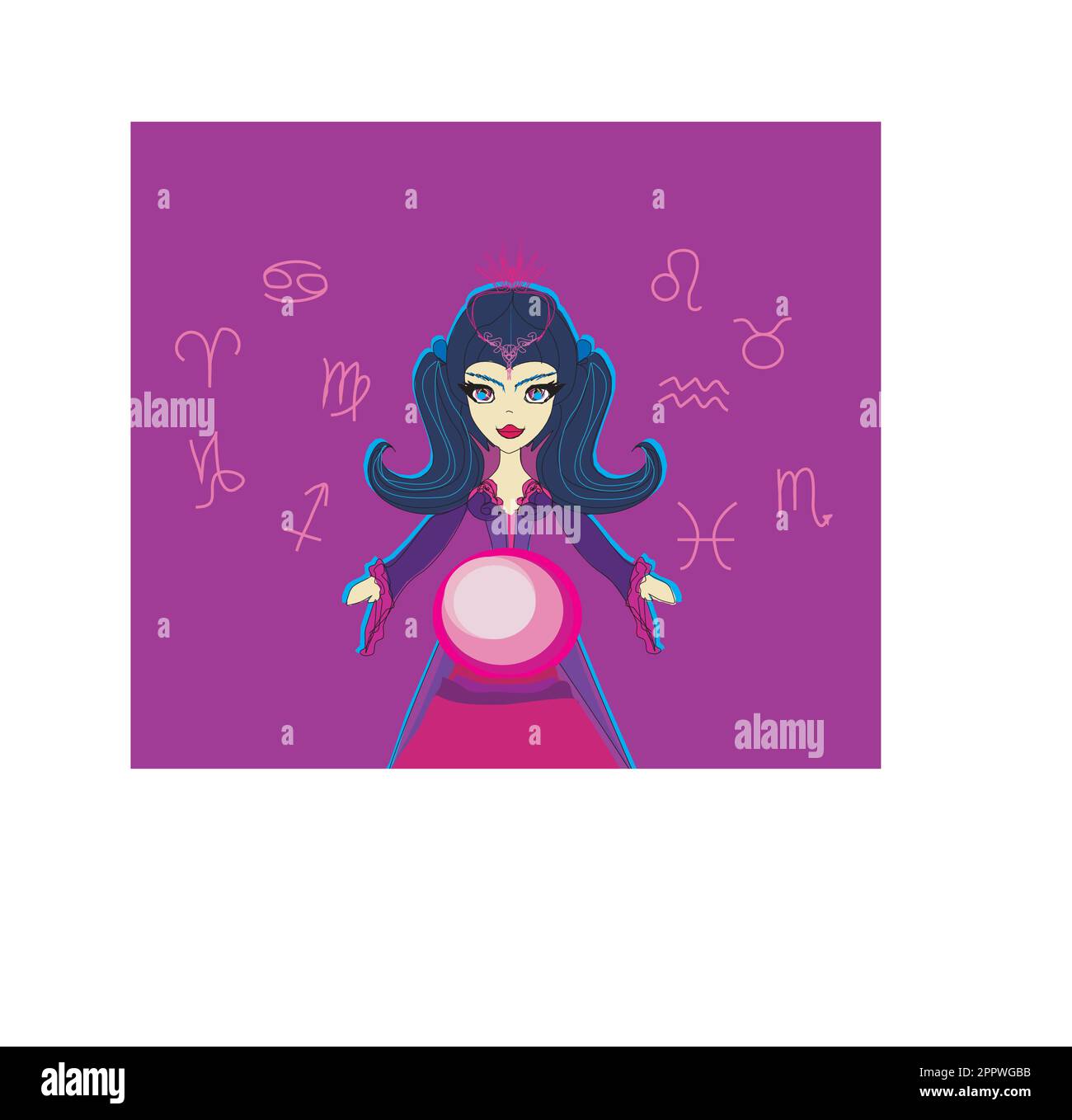 Crystal Ball Woman Stock Vector Images Alamy