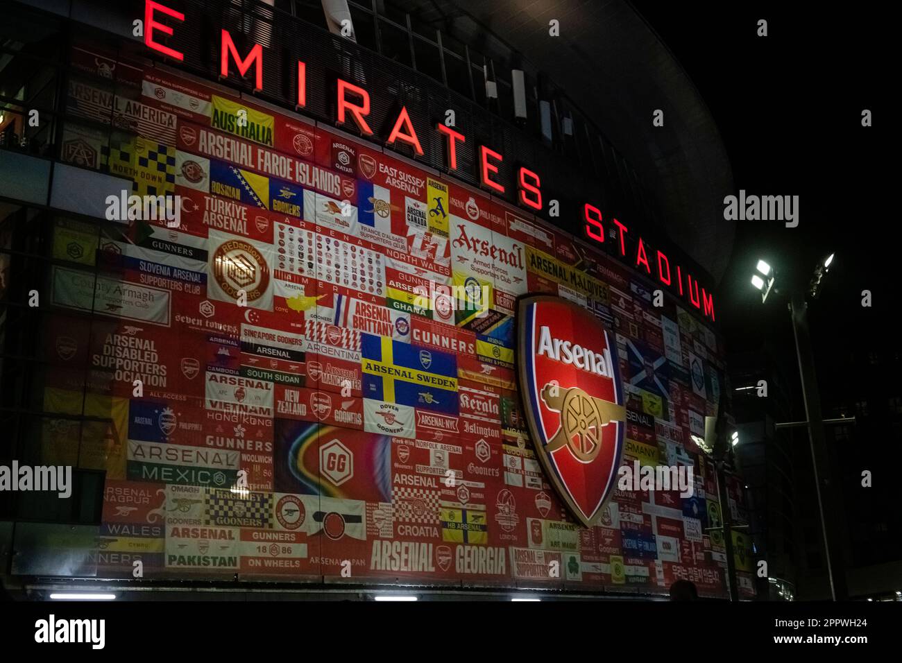 The Emirates Stadium, Arsenal football club 21st of April 2023 Stock ...