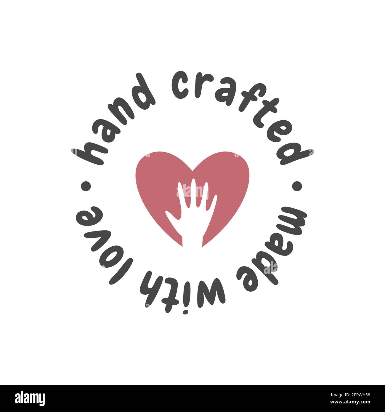 Handmade with love and heart vector label Stock Vector Image & Art - Alamy