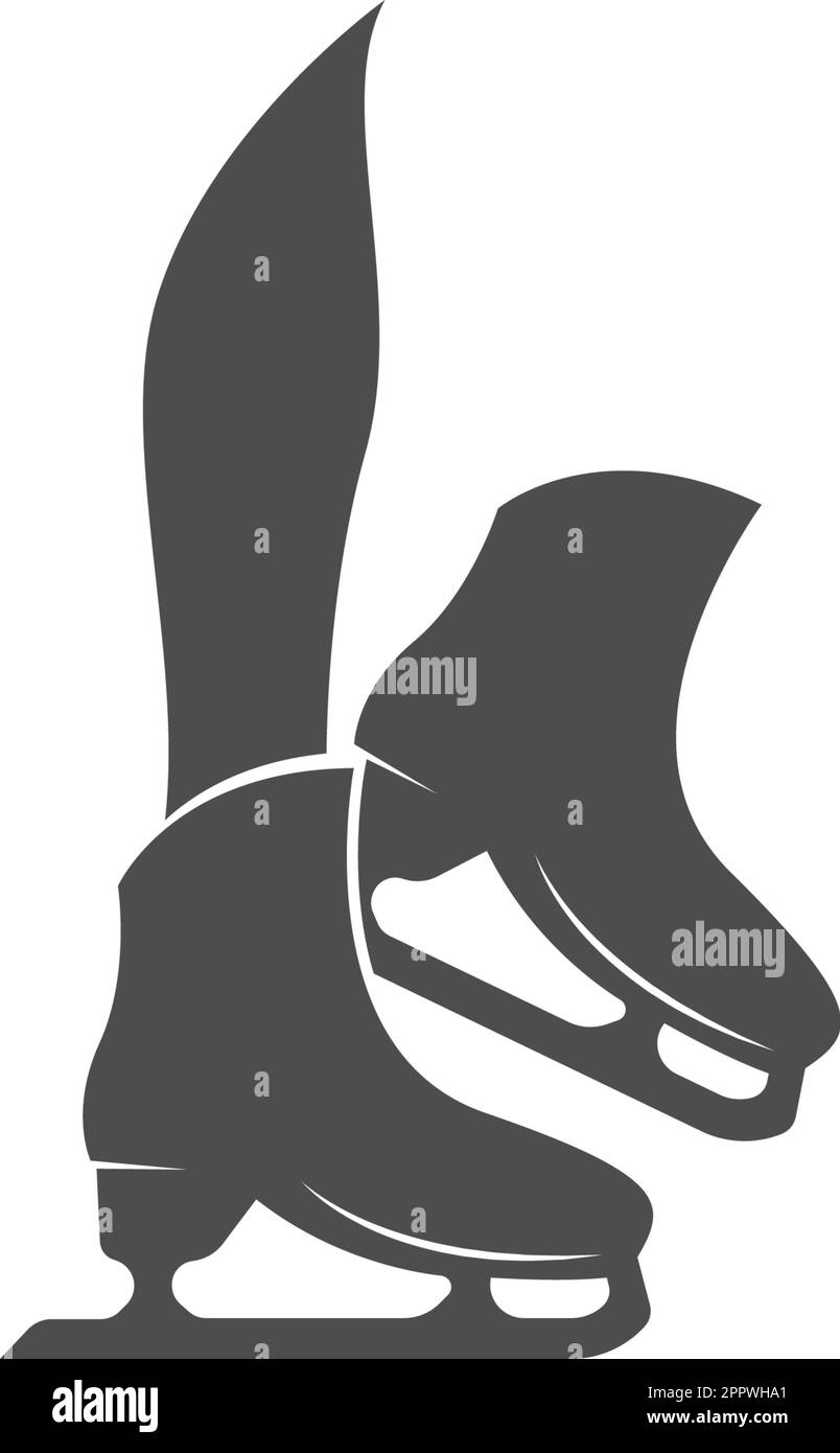 Ice skate shoes icon logo illustration template Stock Vector Image ...