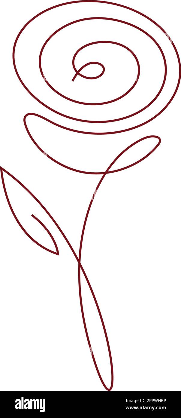 Red rose line art design illustration Stock Vector Image & Art - Alamy