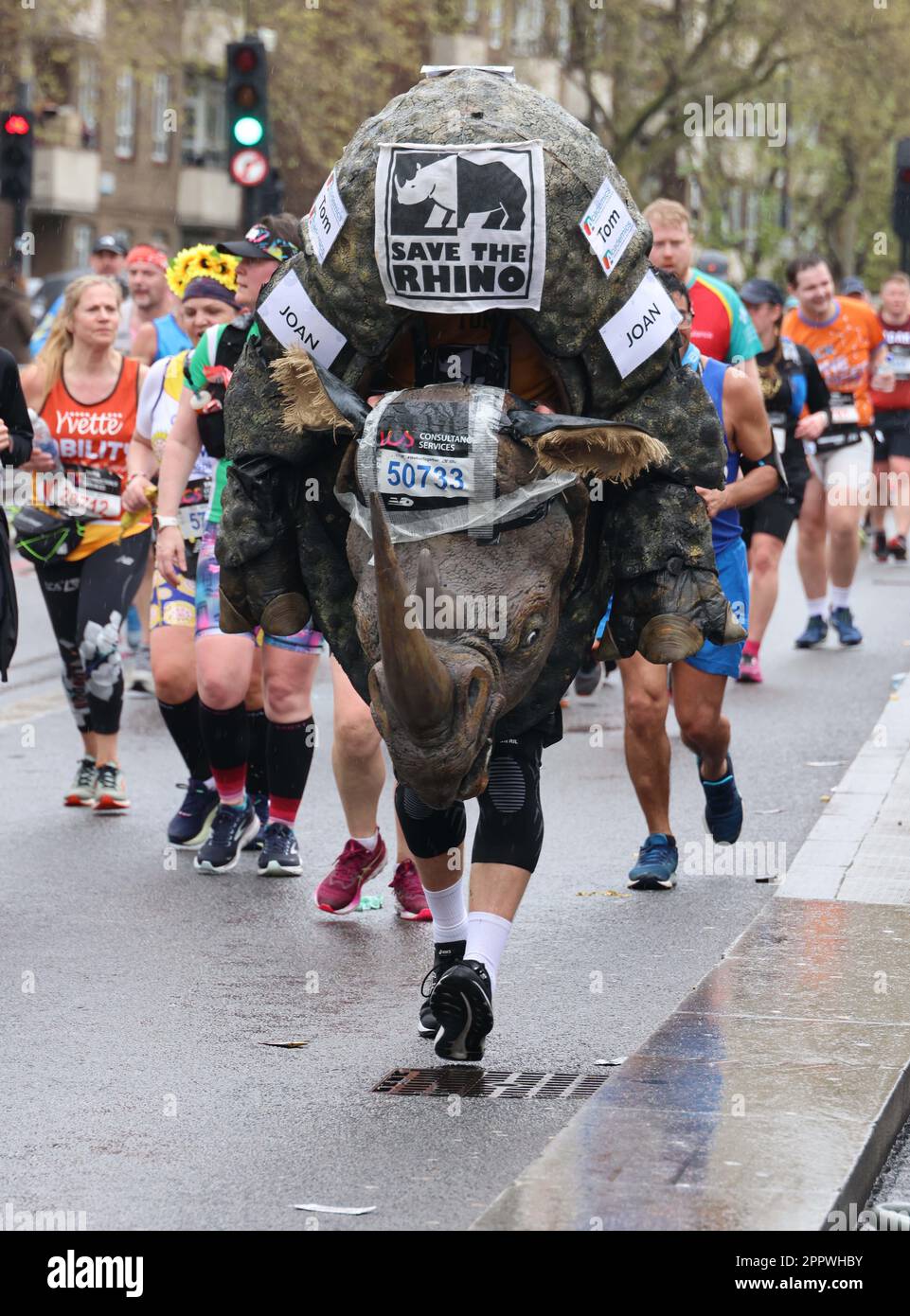 pic shows: London Marathon 2023 Rhino Picture by Gavin Rodgers ...