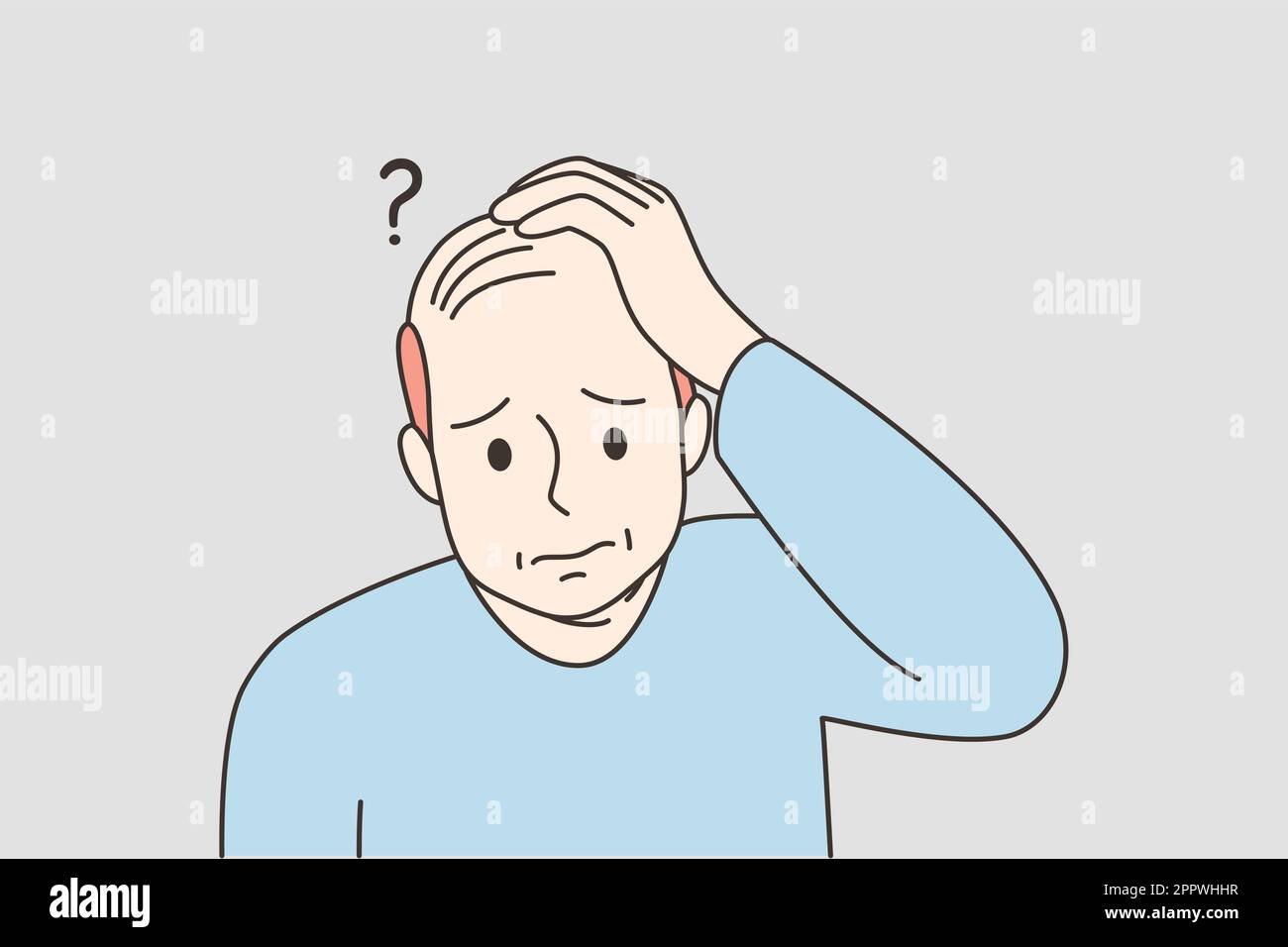 Unhappy man suffer from alopecia Stock Vector Image & Art - Alamy