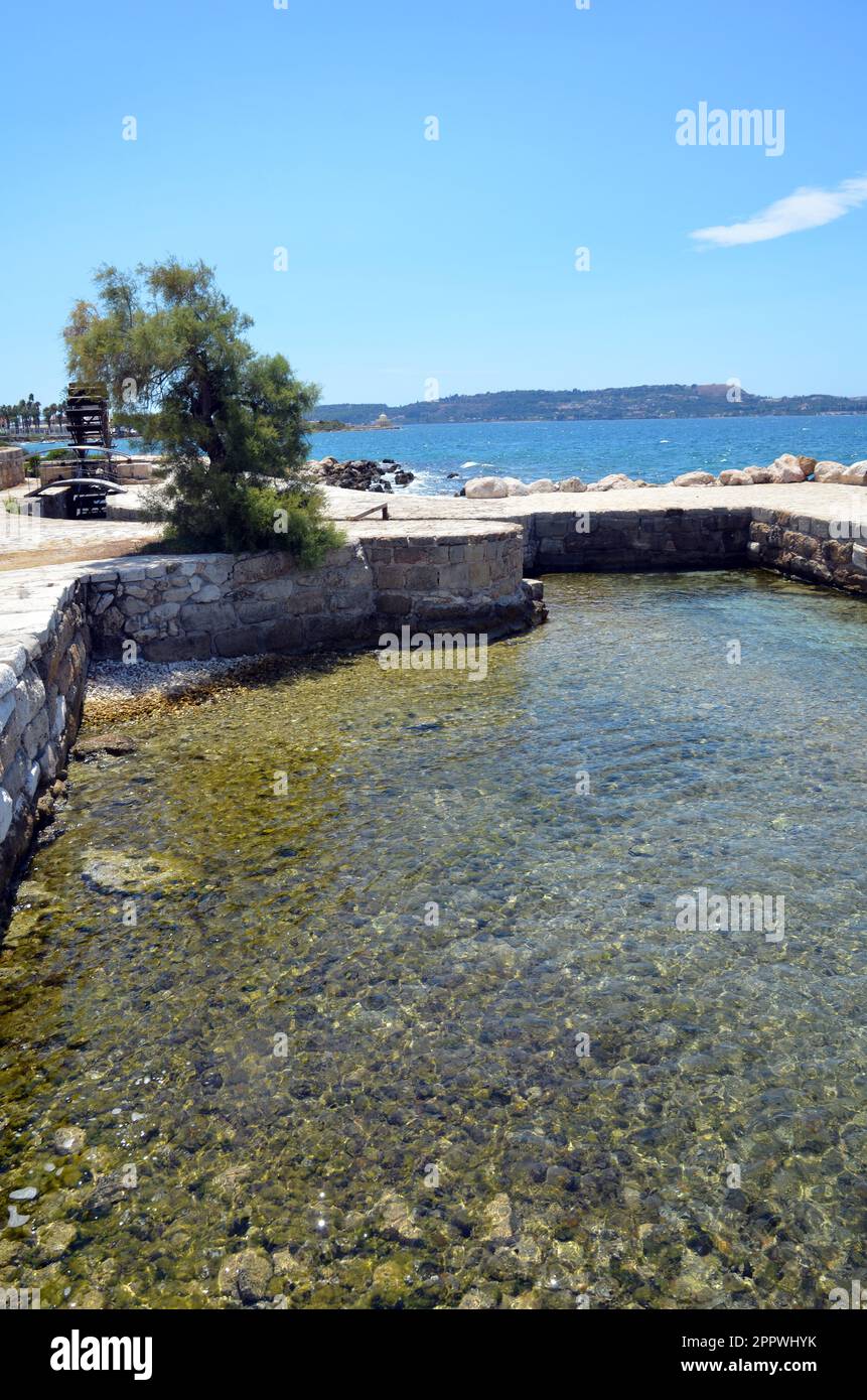 Greece, Ionian sea, Kefalonia island Argostoli town (sea water mill ...
