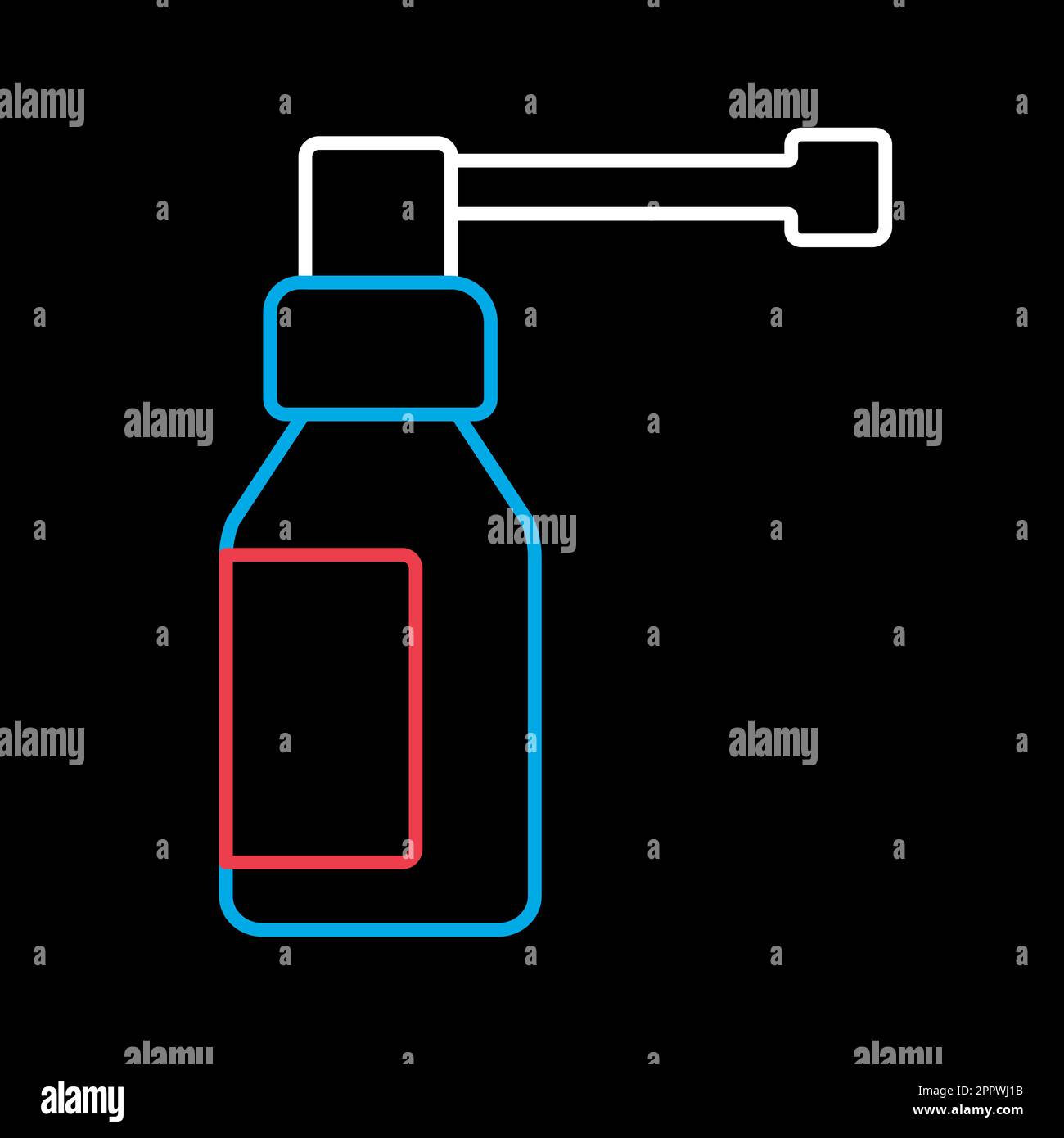 Medical spray vector icon on black background. Medical sign Stock ...