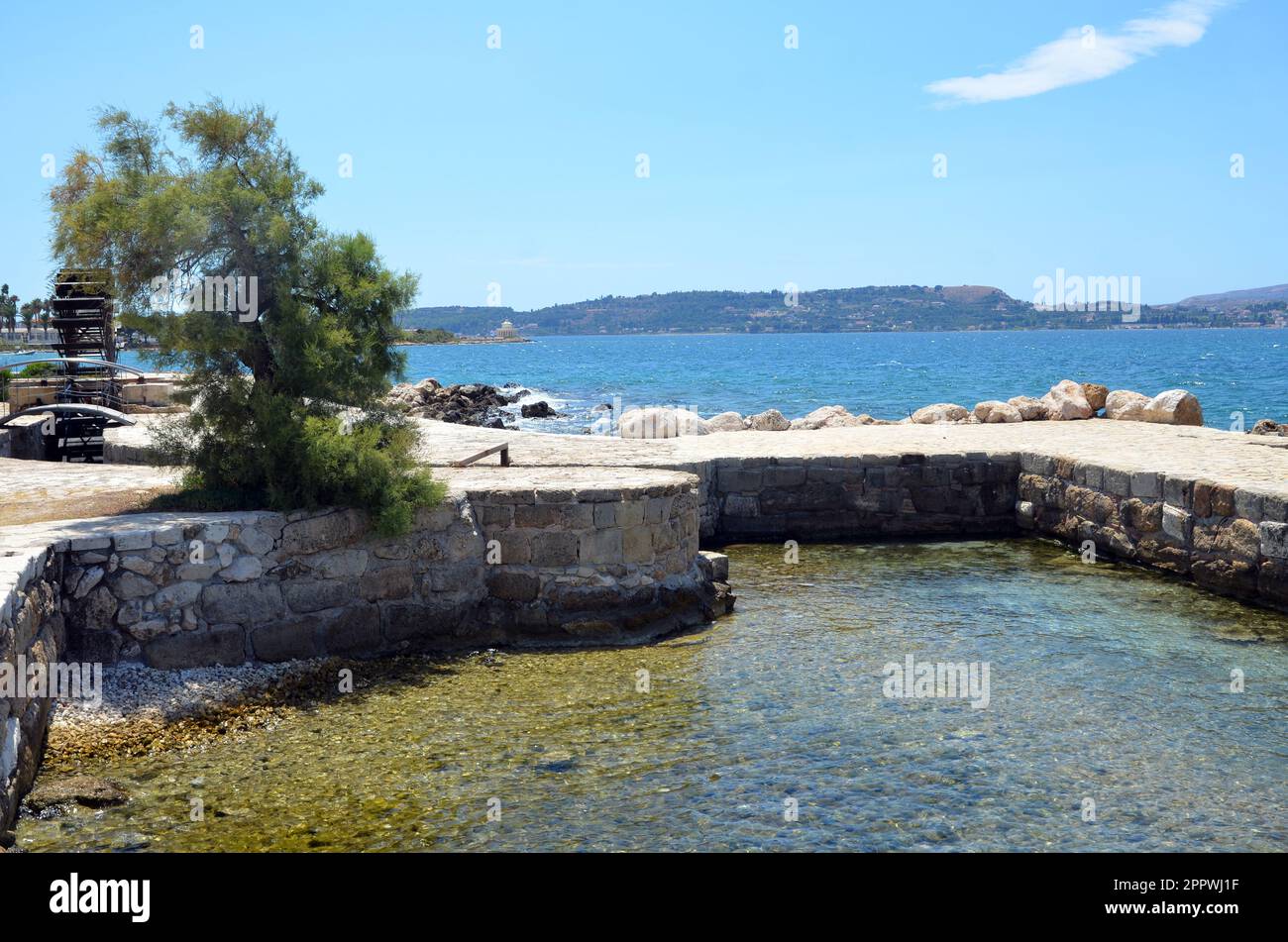 Greece, Ionian sea, Kefalonia island Argostoli town (sea water mill ...