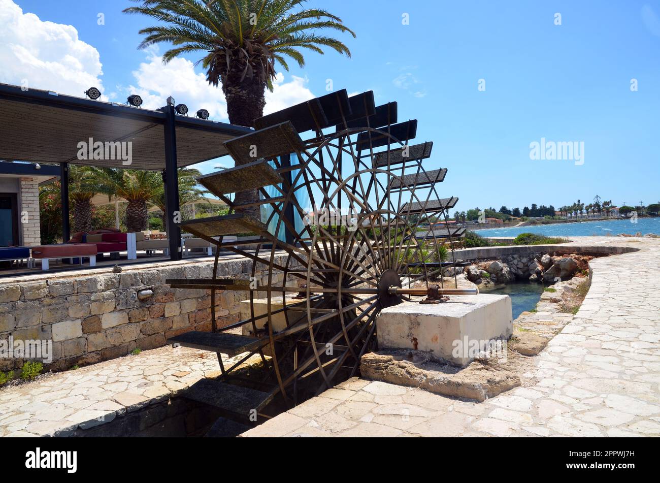 Greece, Ionian sea, Kefalonia island Argostoli town (sea water mill ...