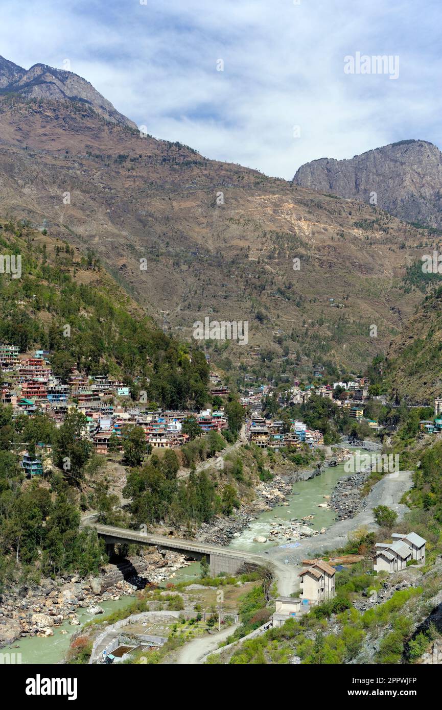 Rampur on the bank of River Sutlaj state Himachal Pradesh India Stock ...