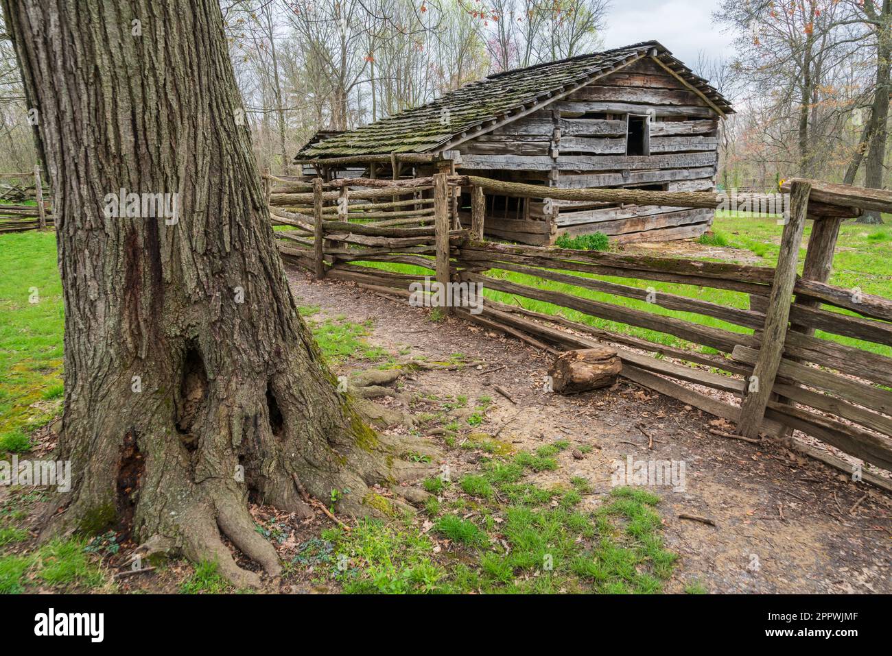 The National Park Service Site of Lincoln's Boyhood home Stock Photo ...