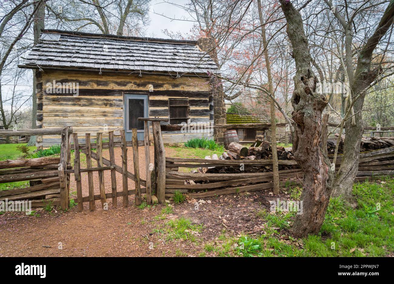 The National Park Service Site of Lincoln's Boyhood home Stock Photo ...