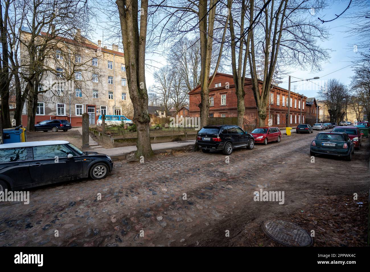 Riga, Latvia - Old streets and buildings in Zemgale suburb Stock Photo ...