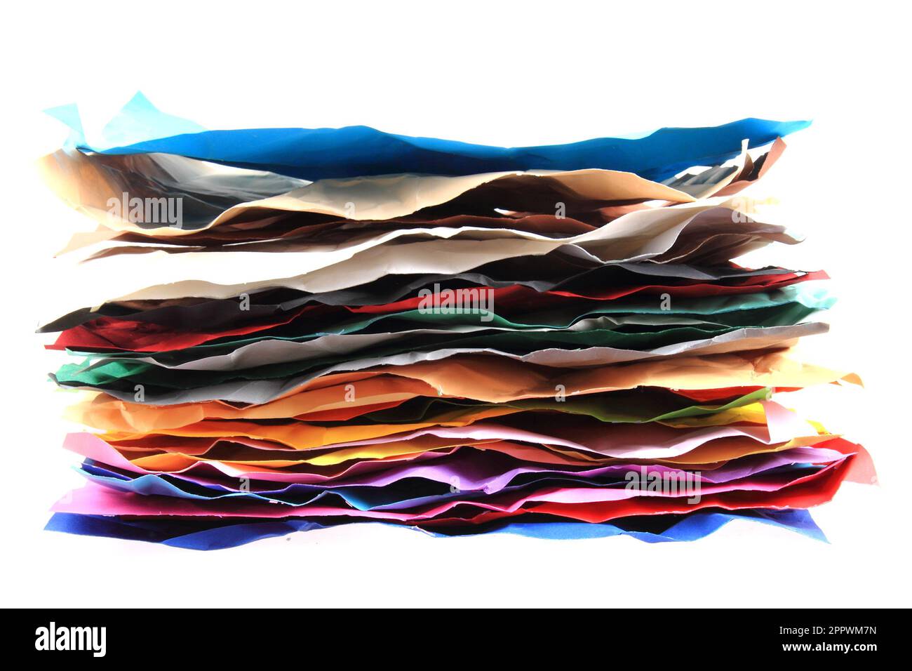 color papers stack isolated on the white background Stock Photo - Alamy