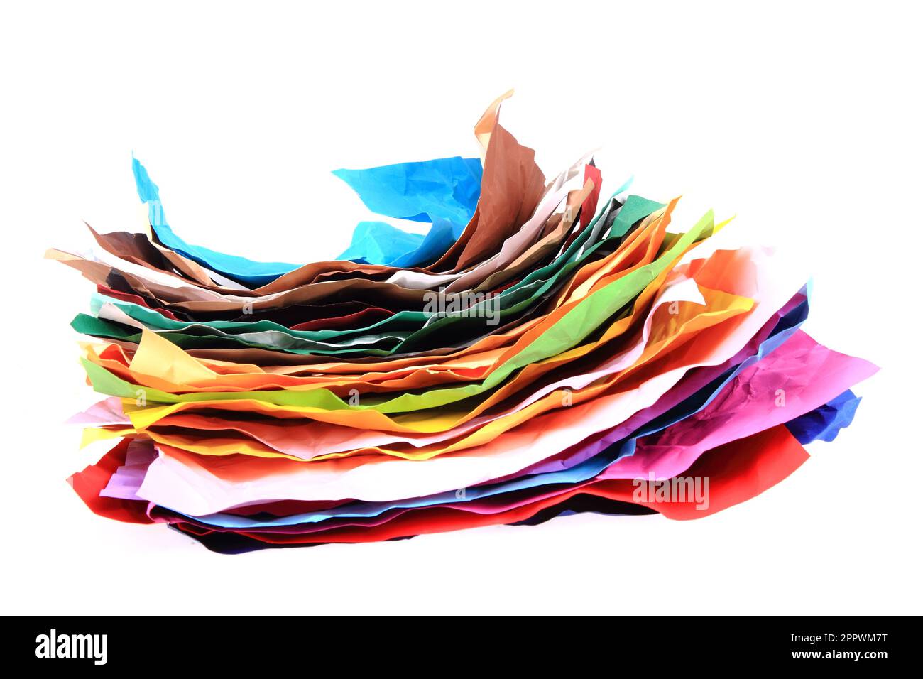 color papers stack isolated on the white background Stock Photo - Alamy