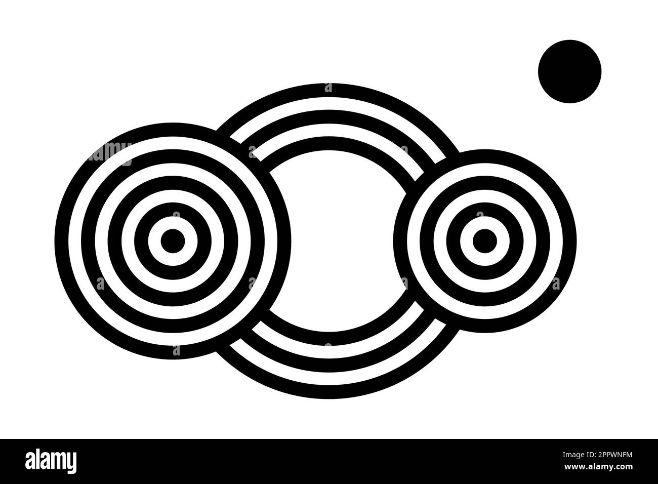 A new world detaches itself from the old one, crop circle pattern Stock ...