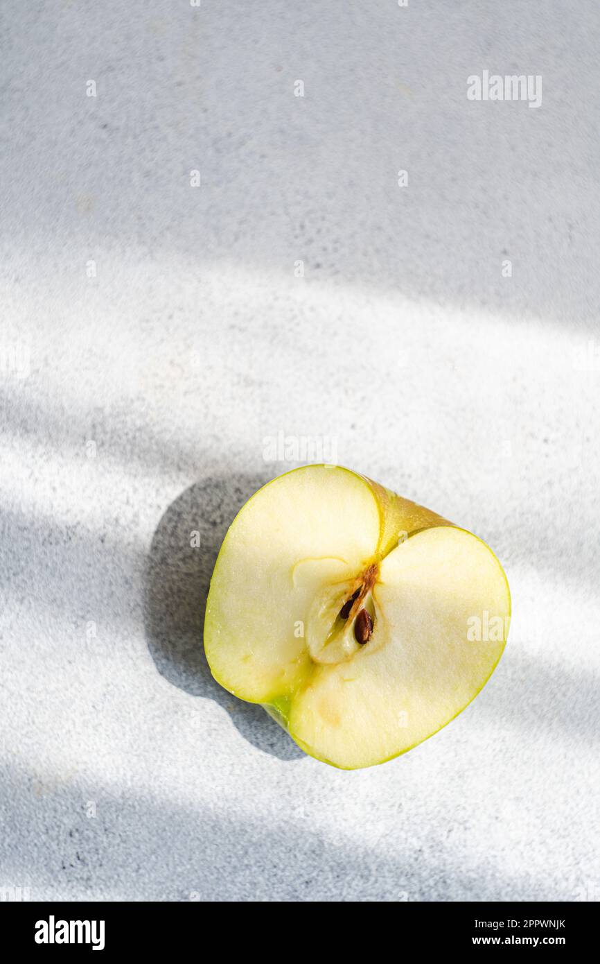 Overhead view half apple hi-res stock photography and images - Alamy