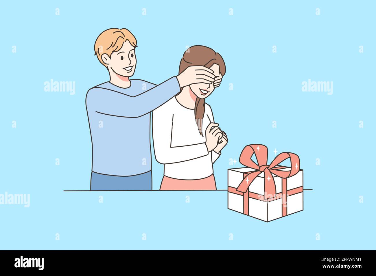 Romantic surprise concept woman Stock Vector Images - Alamy