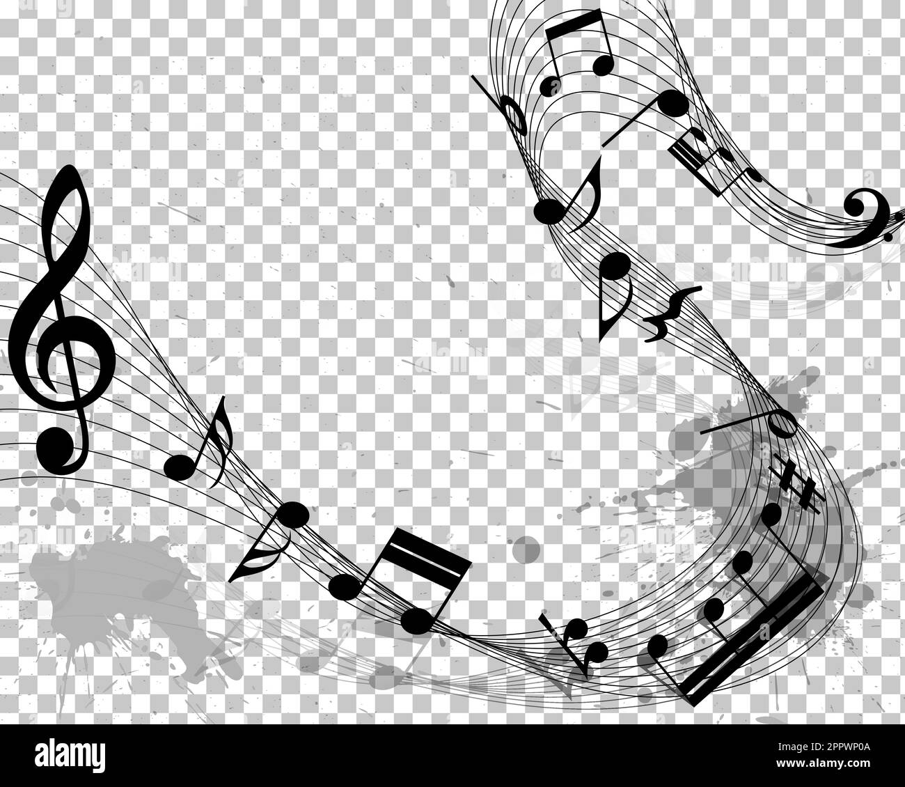 Grunge Musical Notes Design Stock Vector Image & Art - Alamy
