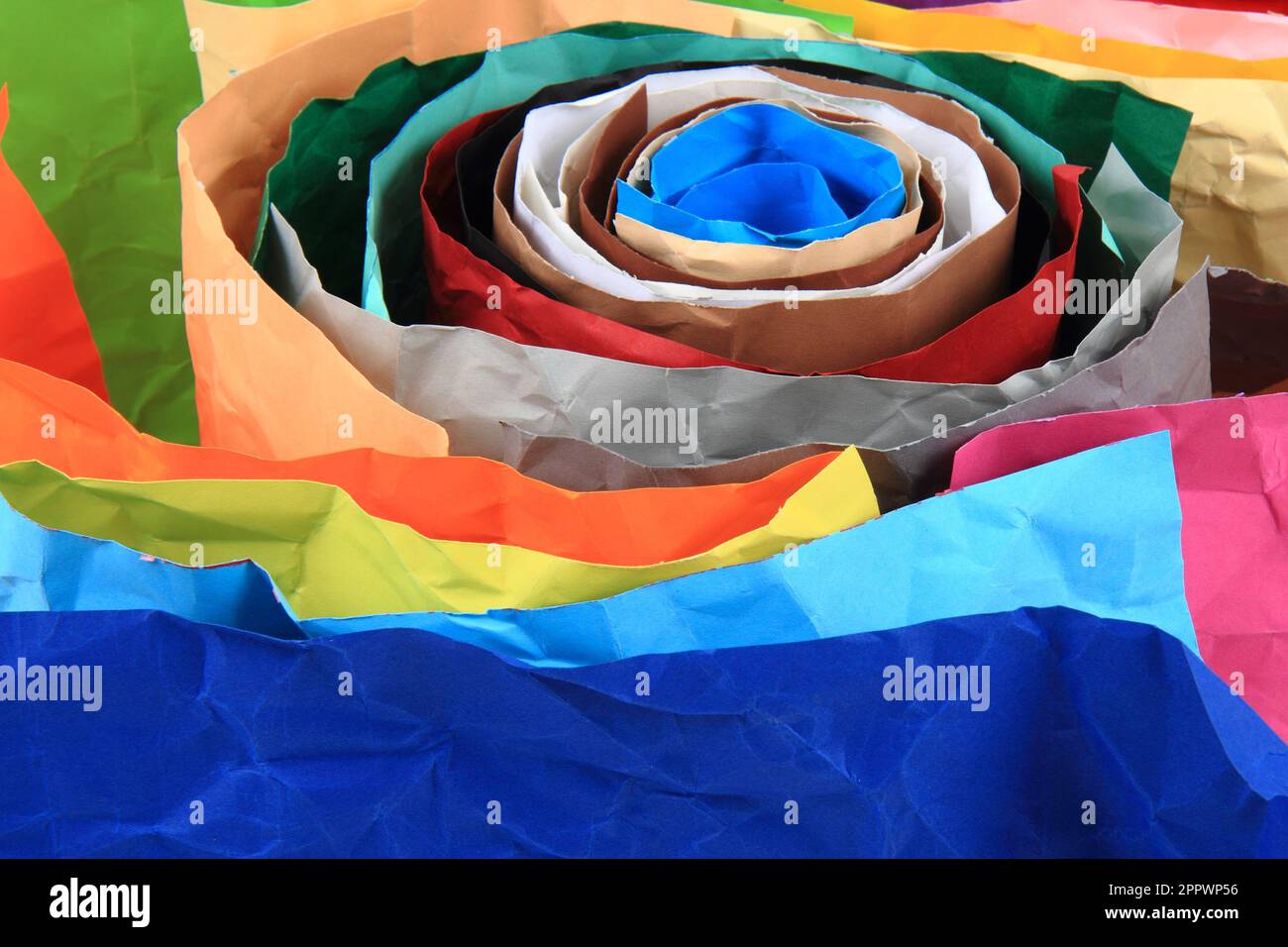 crumpled color papers as very easy background Stock Photo - Alamy