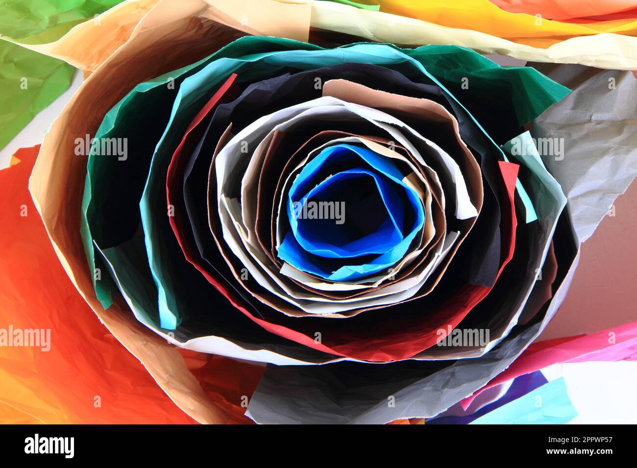 crumpled color papers as very easy background Stock Photo - Alamy