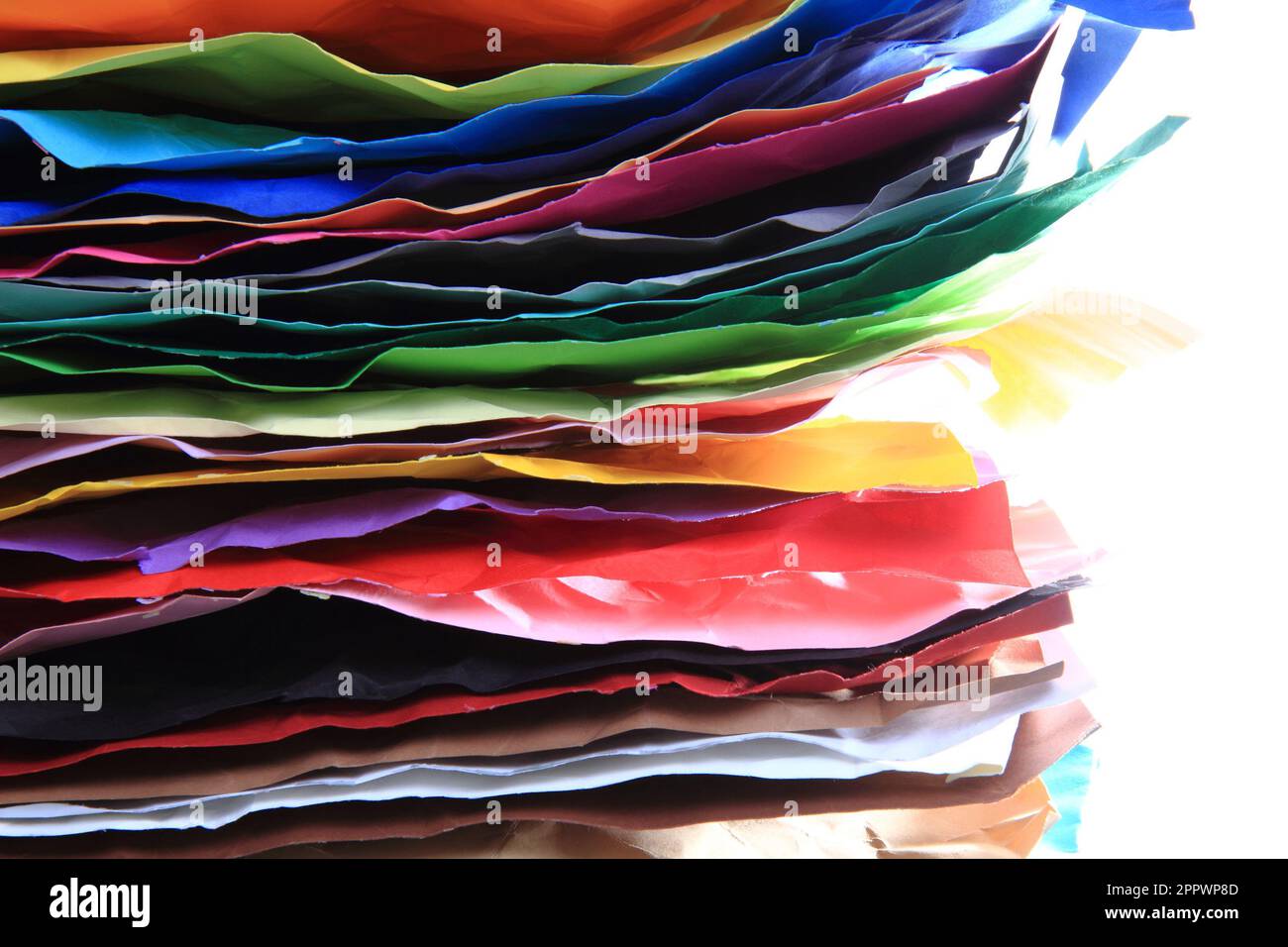 crumpled color papers as very easy background Stock Photo - Alamy