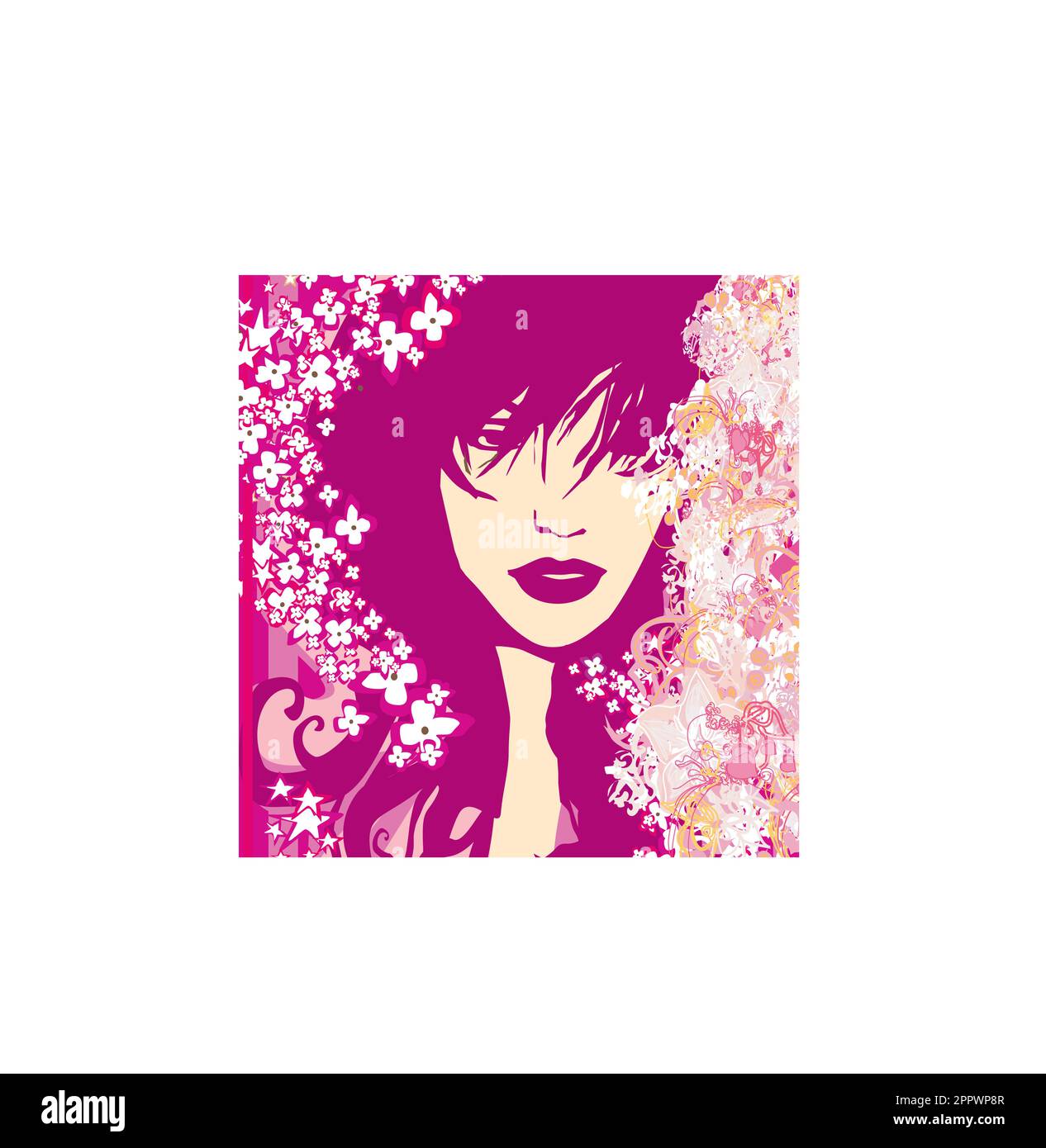 Abstract Beautiful Woman Poster Stock Vector Image And Art Alamy
