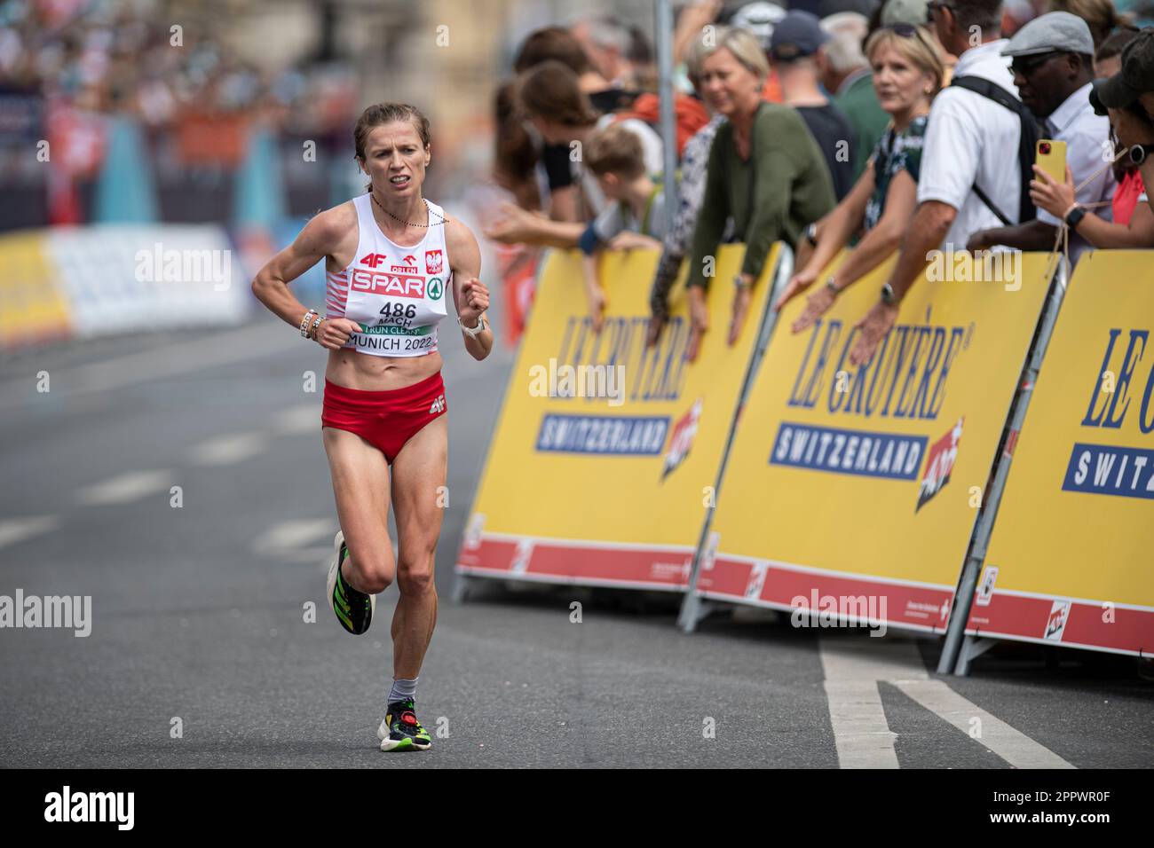 Angelika Mach participating in the Marathon of the European Athletics ...