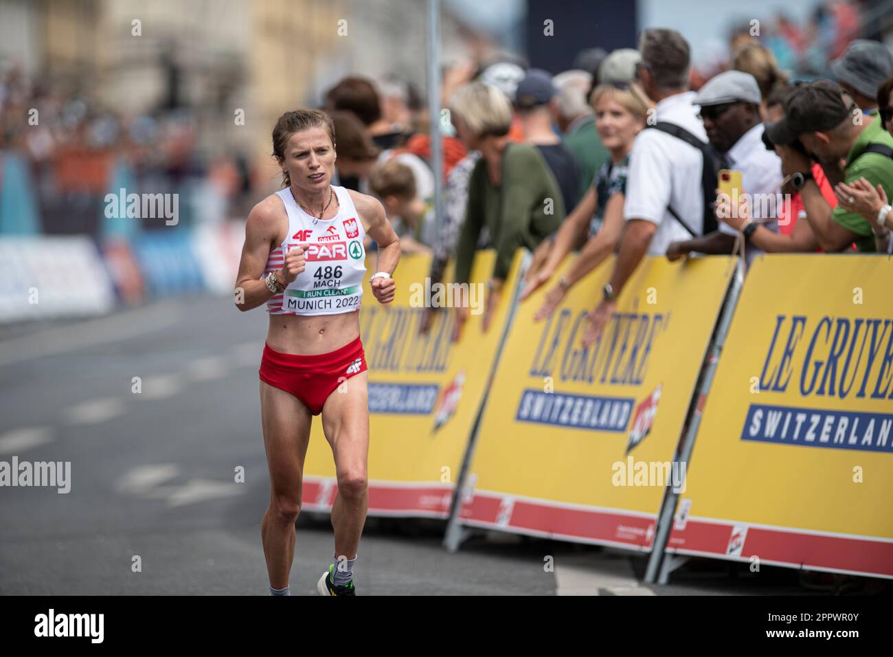 Angelika Mach participating in the Marathon of the European Athletics ...
