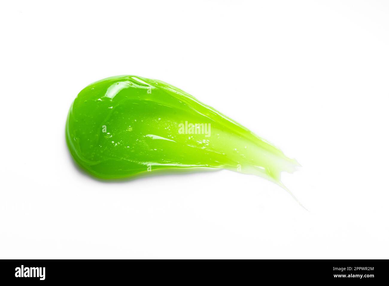 Green gel cosmetic product or toothpaste sample, skin care mask or ...