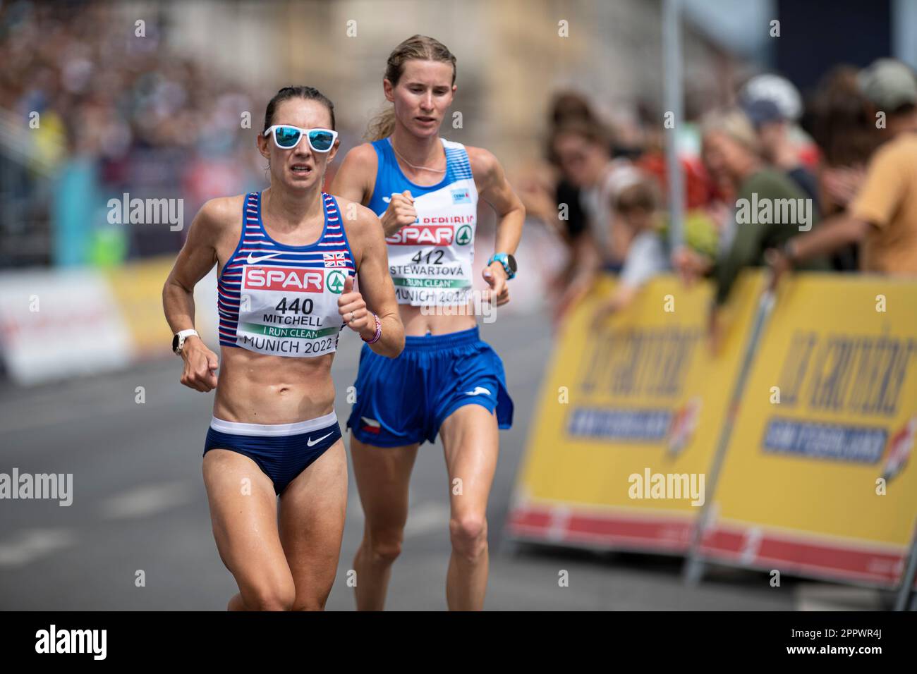 Naomi Mitchell participating in the Marathon of the European Athletics ...