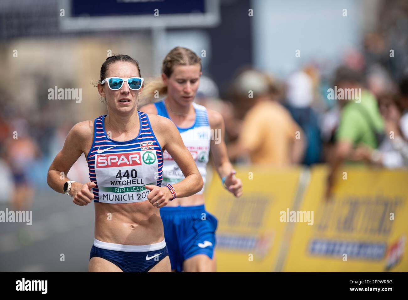 Naomi Mitchell participating in the Marathon of the European Athletics ...
